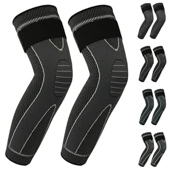 Kecartu 2 Pack Knee Braces for Men & Women, Long Full Leg Compression ...