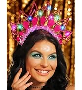 Amazon.com : JEAIRTS Light Up Headband Led Crown Headbands Glow Rave ...