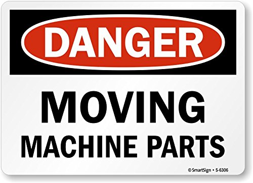 SmartSign "Danger - Moving Machine Parts" Sign | 10" x 14" Plastic ...