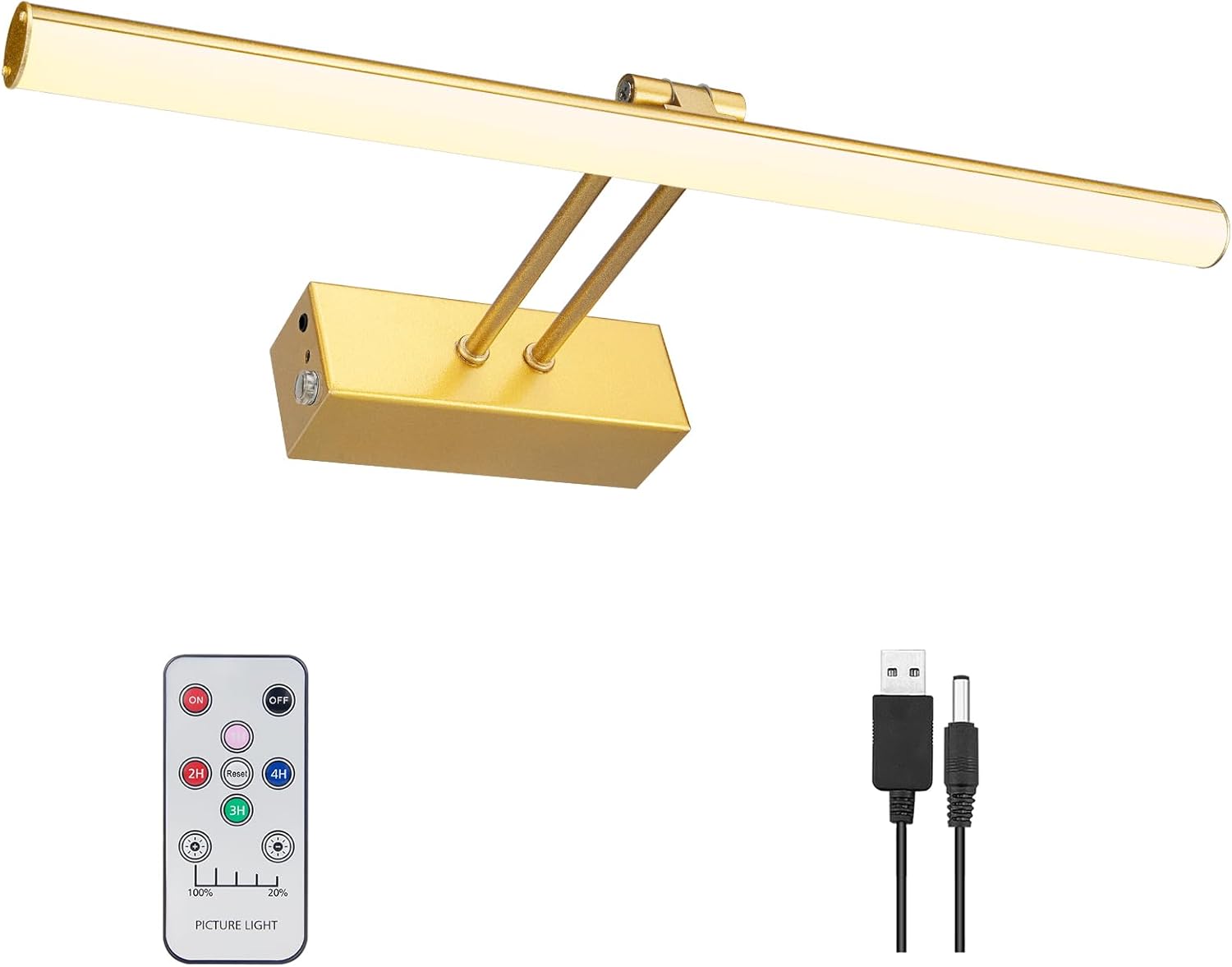 HOWMZON Picture Light, Rechargeable Picture Lights for Wall,16" Metal ...