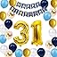 Amazon.com: 35th Birthday Decorations Blue Gold for Men, Happy 35th ...