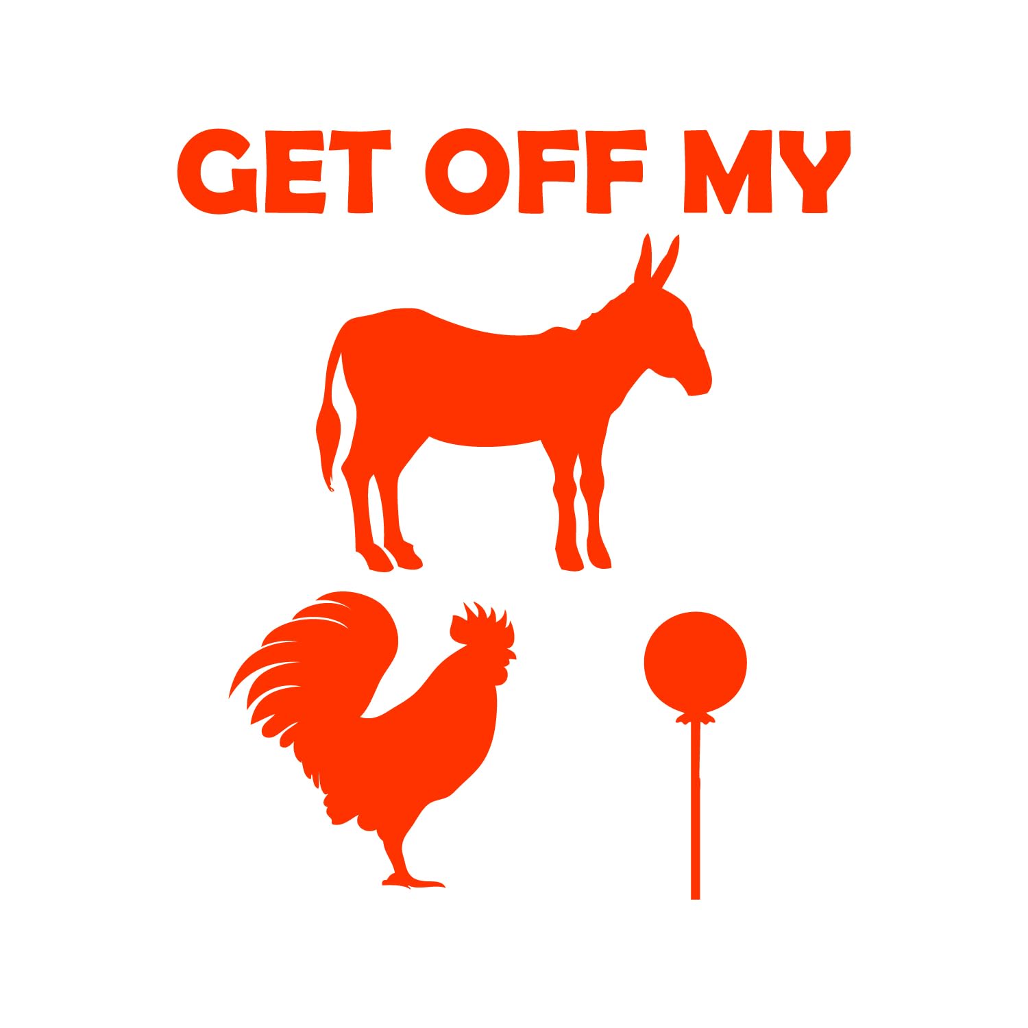 Amazon.com - GET Off My Ass - Adult Humor - 5 Inch Orange Vinyl Decal ...