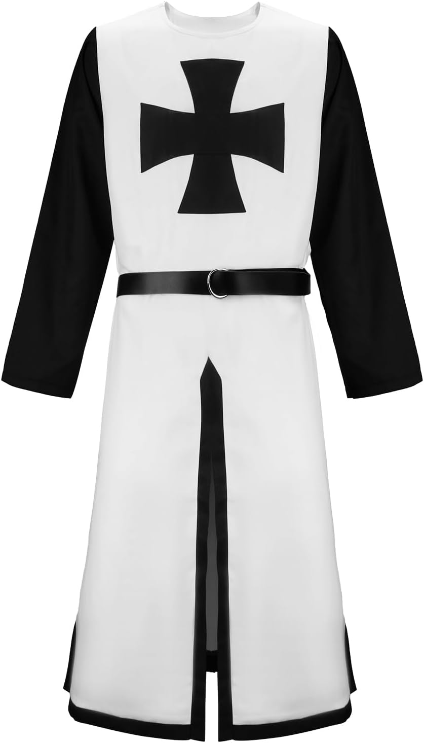 Amazon.com: Men Crusader Tunic Templar Knight Costume Robe Medieval ...