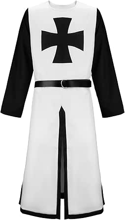 Amazon.com: HanaHola Men Crusader Tunic Templar Knight Costume Robe ...