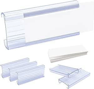Myhoomowe Wire Shelf Label Holders, 30 Pack Plastic Wire Shelf Label ...