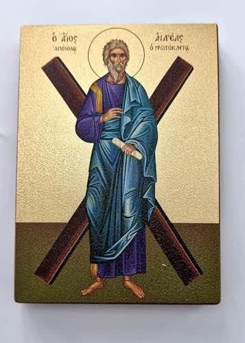 Amazon.com: Saint Andrew The Apostle Christian Icon (6" x 8" Textured ...