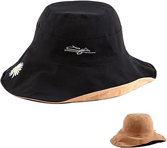 Sun Hat for Women Wearable On Both Sides Wind Lanyard Sun Protection ...