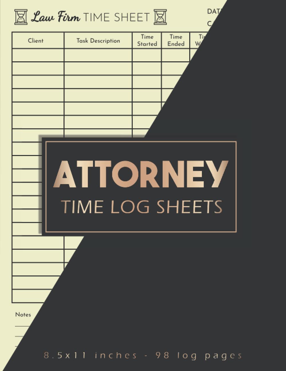 Attorney Time Log Sheets: Law Firm Time Sheet Book | A Notebook For ...