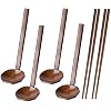 QELLON 4 Pieces Japanese Long Handle Spoon Ramen Spoon Wooden Hot Pot ...