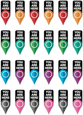 Amazon.com: 0.5x1.3 inch 48 PCS Map Location Position Stickers : Office ...