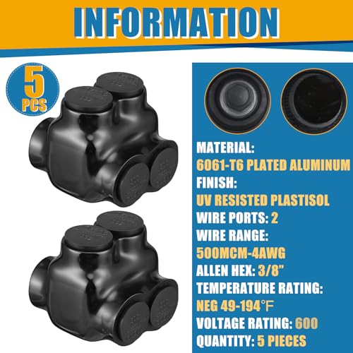 Snapklik.com : Copkim 5 Pcs Black Insulated Cable Connector Multi Wire ...