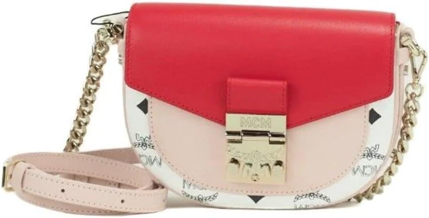 MCM Patricia Mini Firefly Red Visetos Leather Crossbody Belt Handbag ...