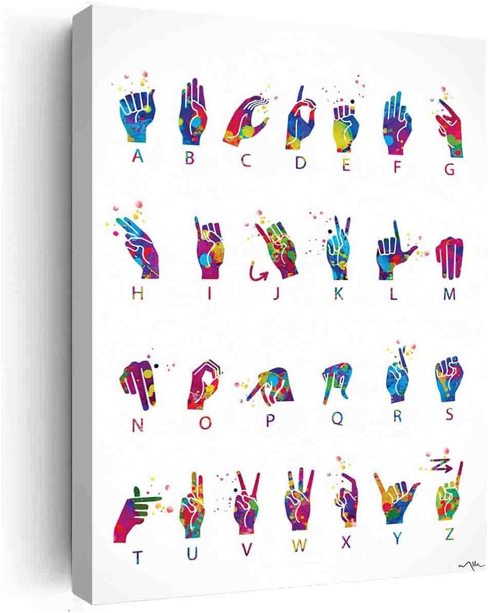 Amazon.com: DAVUD Bedroom Art Wall Decor,Sign Language Alphabet ...