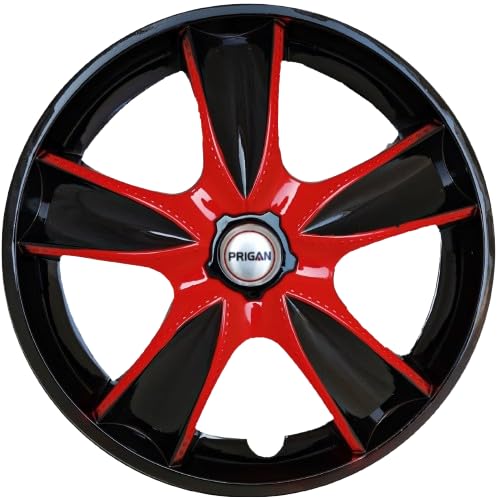 Prigan 14 Inch Black Red Wheel Cover for All 15 Inch Cars (Avialable in ...