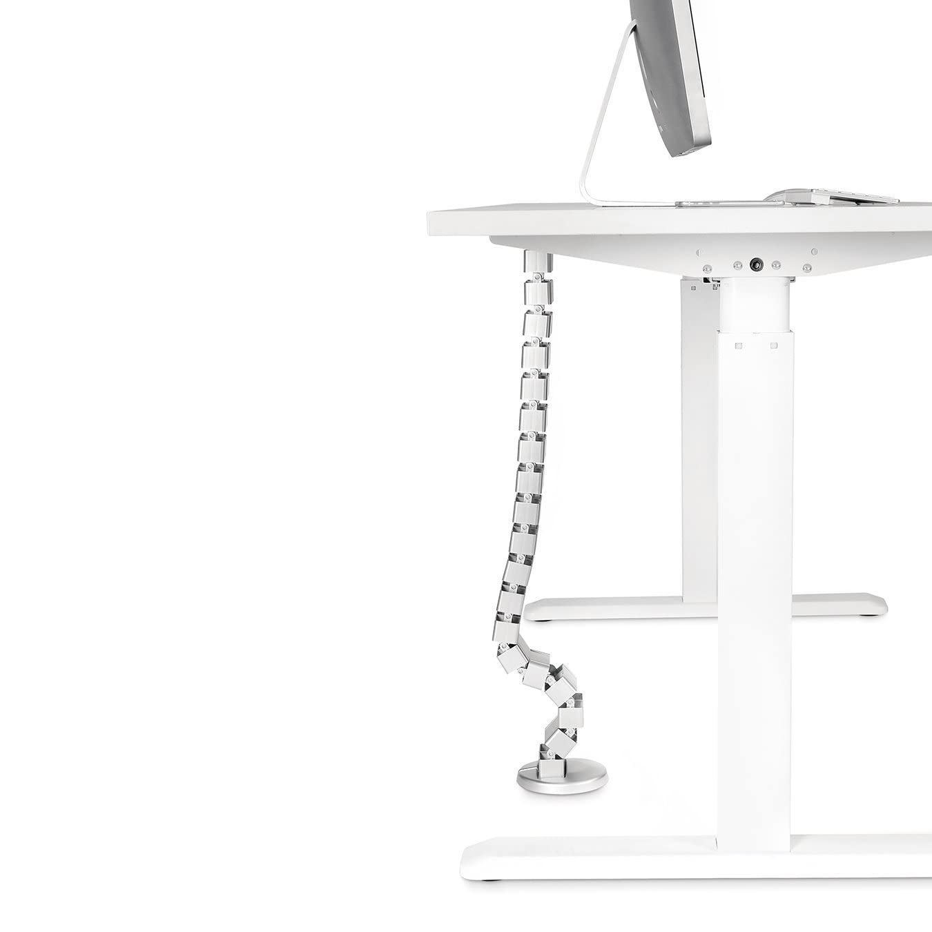 Flexible Desk Cable Duct XXL I Modular Swirl Structure I White – BigaMart