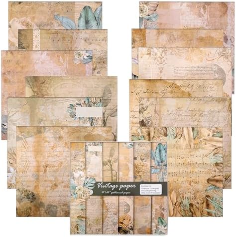 12”x12”Vintage Scrapbook Paper Pack, Vintage Patterned Cardstock Paper ...