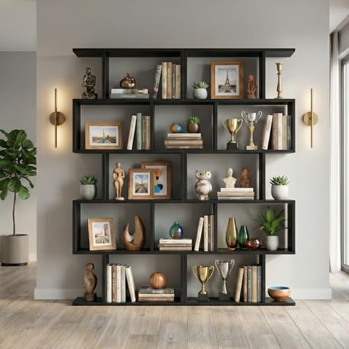 Amazon.com: DIYART 5-Tier Geometric Bookcase (Set of 2), 62.6" Tall S ...