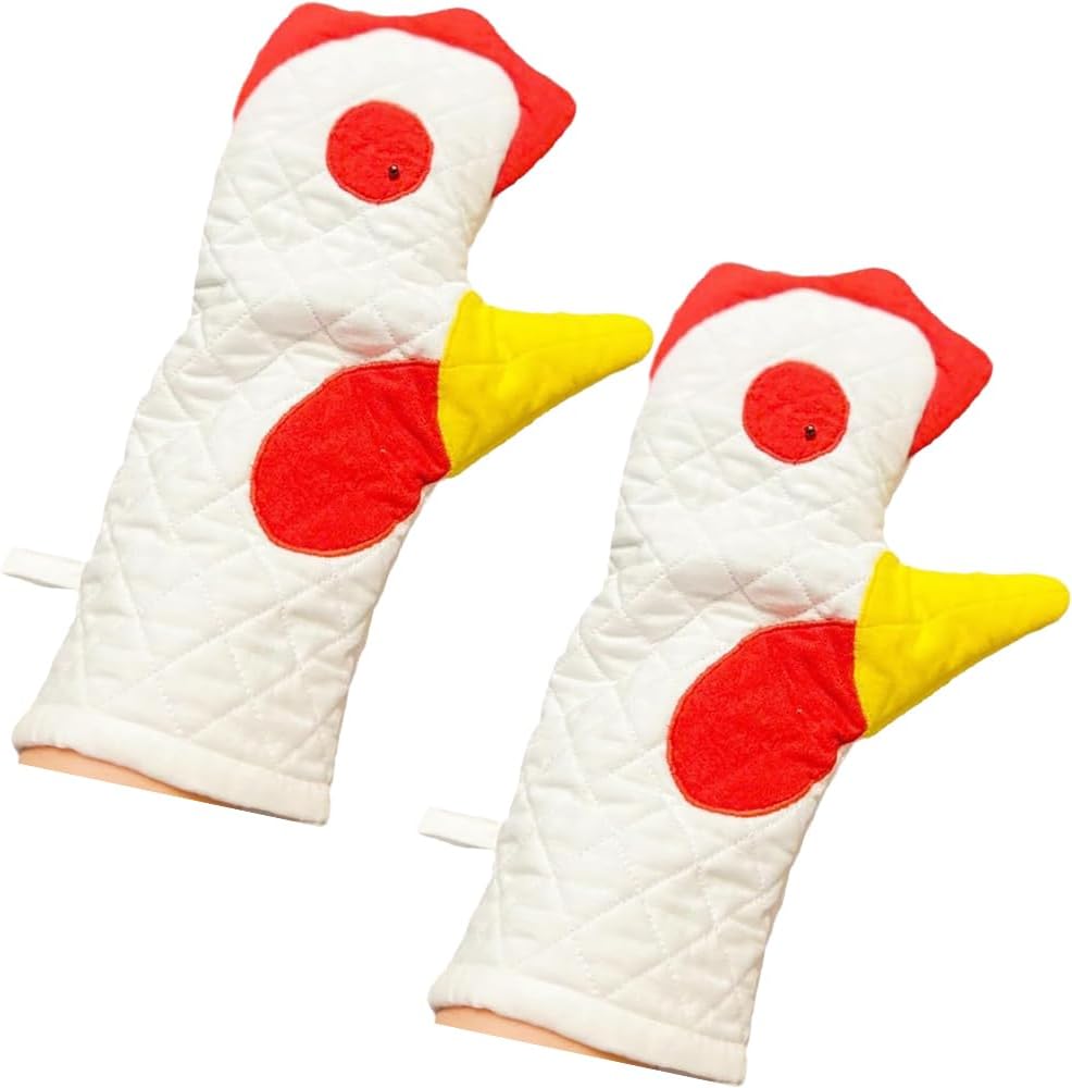 Amazon.com: Funny Rooster Oven Mitt, Washable Cute Oven Mitts, Heat ...