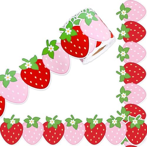 Amazon.com: JarThenaAMCS 65.6Ft Strawberry Bulletin Board Borders Cute ...