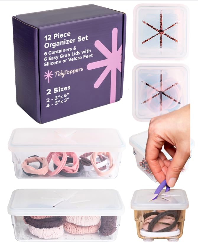 Amazon.com: Tidy Toppers - 6 Clear Plastic Drawers Organizer Containers ...
