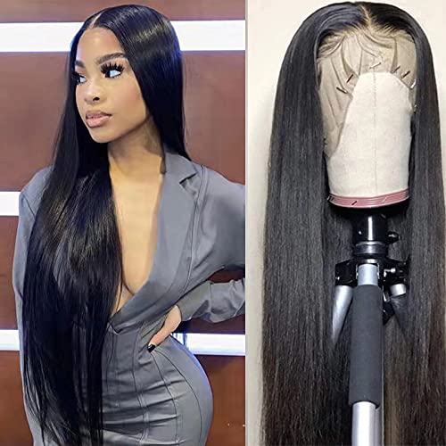 34 inch Straight Lace Front Wigs Human Hair 13×4 Brazilian Straight ...