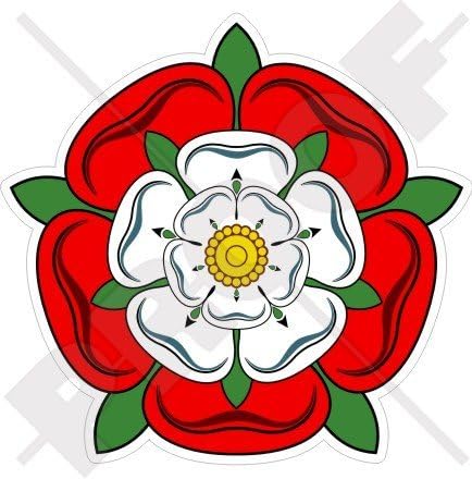 Tudor Rose of England UK English Flower 100mm (4") Vinyl Bumper Sticker ...