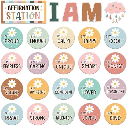 Amazon.com: Wshasee Boho Rainbow Affirmation Station Motivation Mirror ...