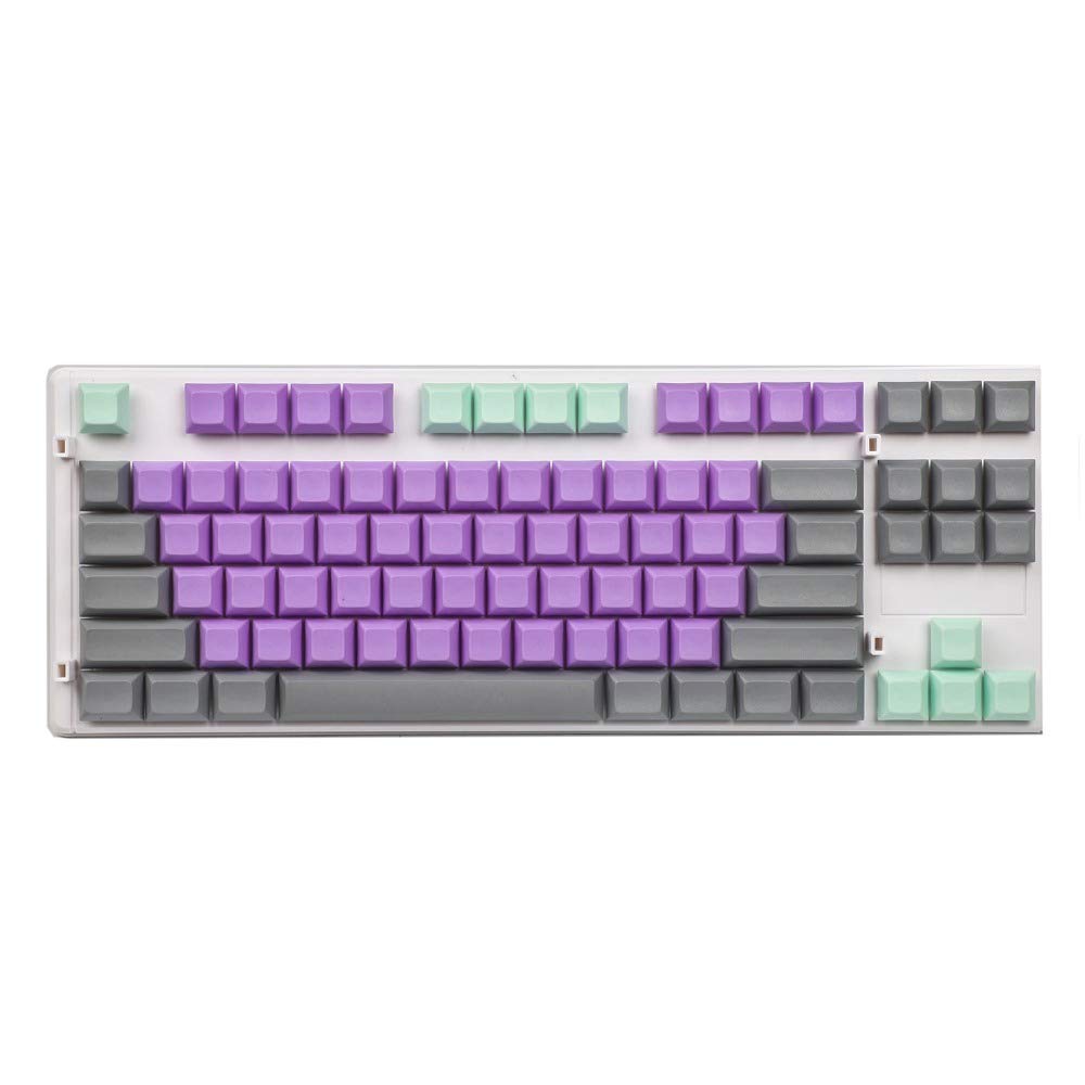 YMDK 87 DSA Gray Green Purple Mixed Blank PBT Keycap Keyset Suitable ...