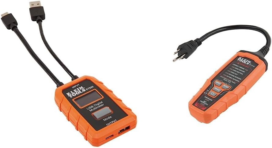 Klein Tools ET920 USB Power Meter & RT310 Outlet Tester, AFCI and GFCI ...