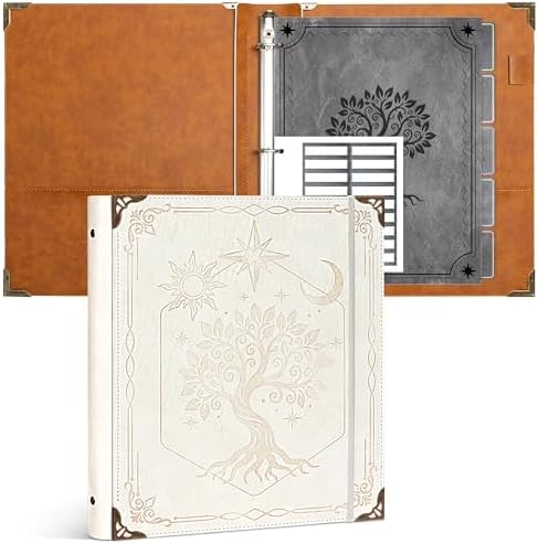 Amazon.com : Ospelelf 3 Ring Binder 1 Inch Leather Vintage Hardcover ...