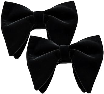 TEAMWILL 2pcs Men Oversize Velvet Bow Tie Big Bowtie Pre-Tied Wedding ...