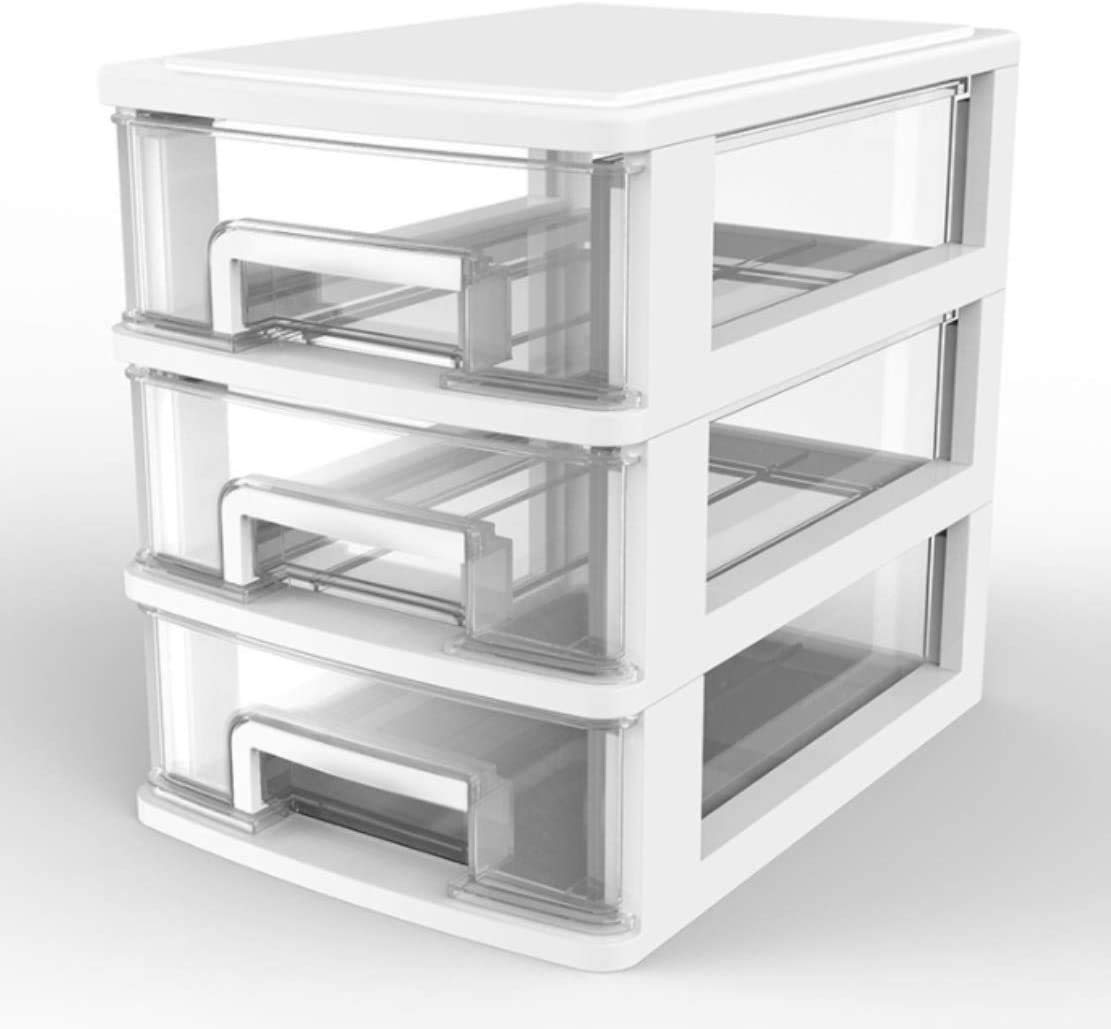 IRIS 3-Drawers Gray Rolling Plastic Storage Drawer Cart H X