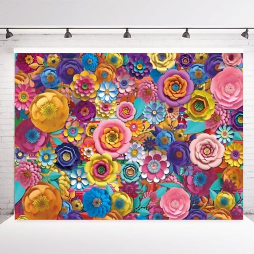 Amazon.com : INRUI Mexican Fiesta Color Stripes Paper Flower ...