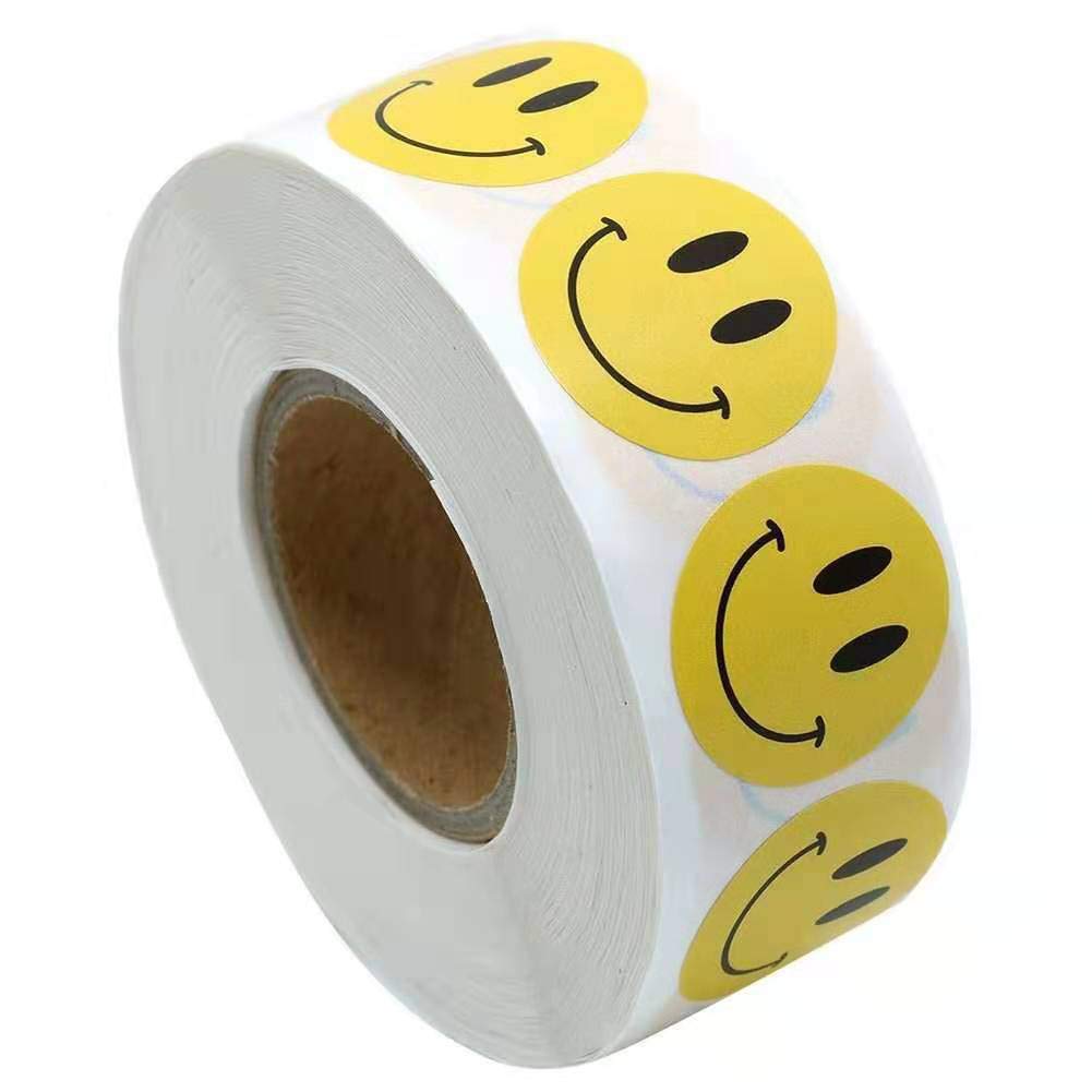 Buy Smiley Face Stickers Roll, Happy Face Circle Dots Stickers Paper ...
