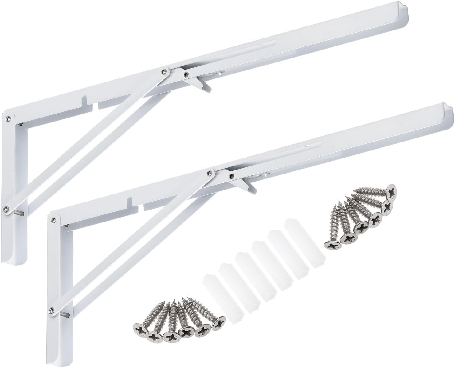 Amazon.com: uxcell 2 Pcs Folding Shelf Brackets, 20 Inch Iron ...