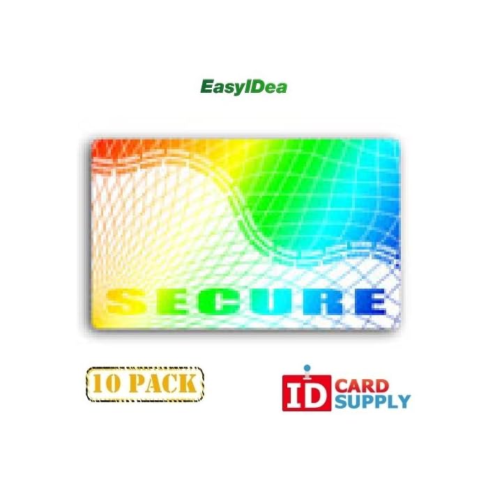 Buy 10 x Adhesive Holographic Overlay for Standard Size ID Cards ...