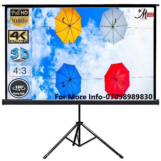 MOIZ Cineview 8 Ft - Width x 6 Ft - Height Tripod Projector Screen ...