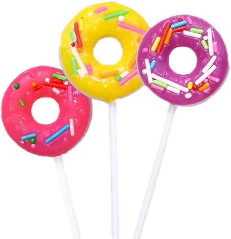 Amazon.com : Donut Candy Lollipops - 12 Donut Shaped Suckers ...