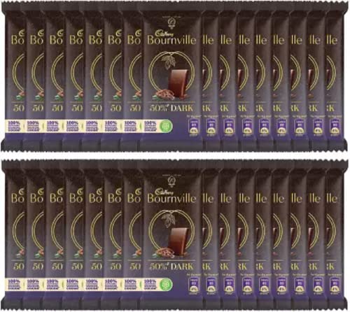Cadbury Bournville Rich Cocoa Dark Chocolate Bar, 31g (Pack of 32) Bars ...