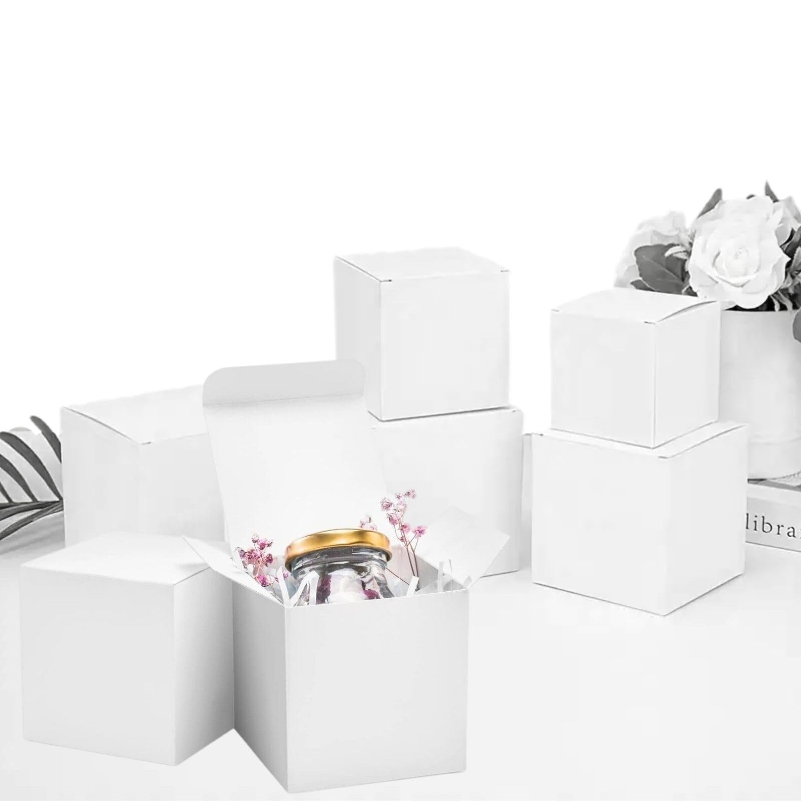 Amazon.com: XCXGYCA White Gift Boxes 20 Pack 6x6x6 IN Small Gift Boxes ...