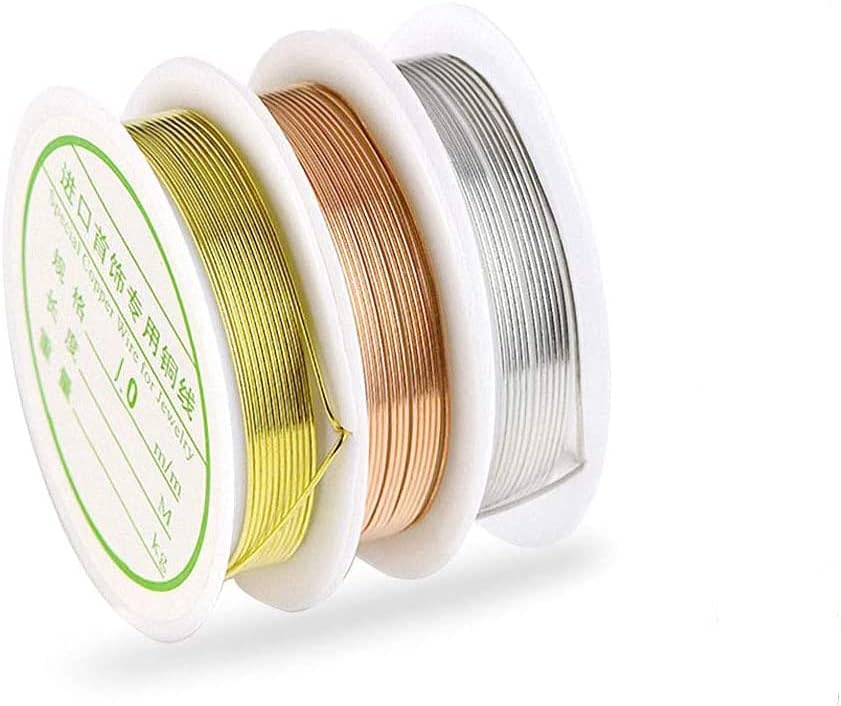 AIEX 6 Rolls 26 Gauge Iron Wire Cable Metal Jewelry Copper for Crafts ...