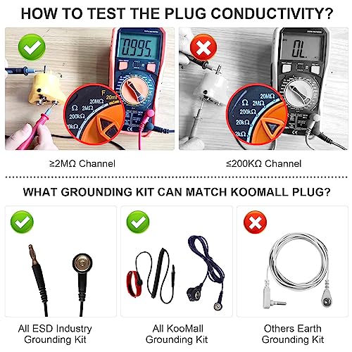 Snapklik.com : KooMall 1Meg Ohm Safe Grounding Plug For ESD Bracelets ...