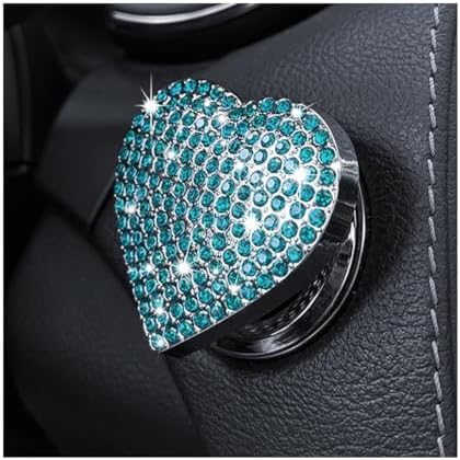 Amazon.com: Sylvil Bling Car Engine Start Button Cover, Heart Shape ...
