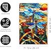 Amazon.com : Stained Glass Dragonfly Garden Flag Spring Summer House ...