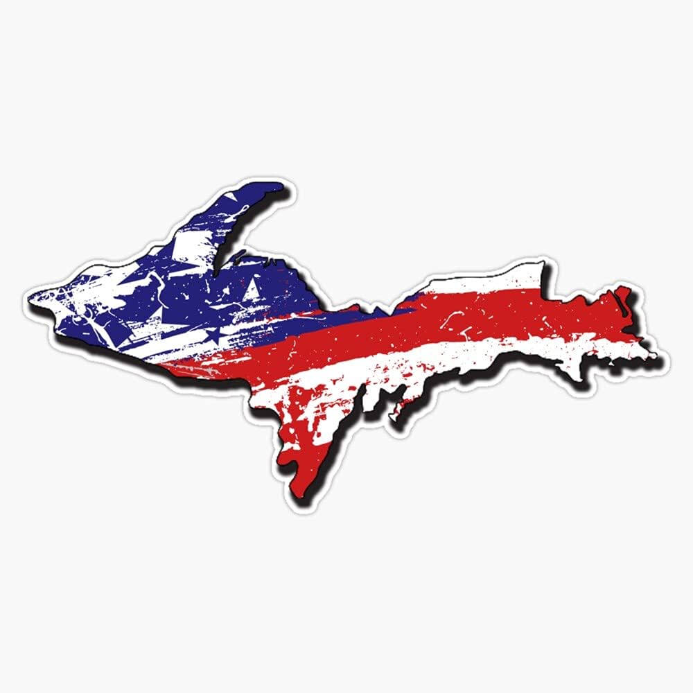 Amazon.com - Upper Peninsula Michigan Flag USA Sticker Vinyl Decal ...
