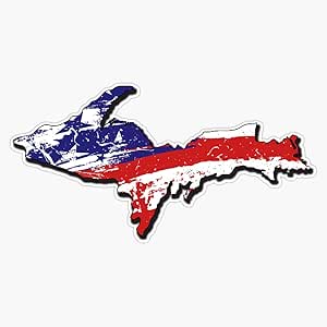 Amazon.com: Upper Peninsula Michigan Flag USA Sticker Vinyl Decal ...