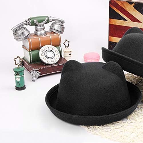 Amazon.com: Lujuny Cute Kid Wool Bowler Hats - Trendy Derby Caps with ...