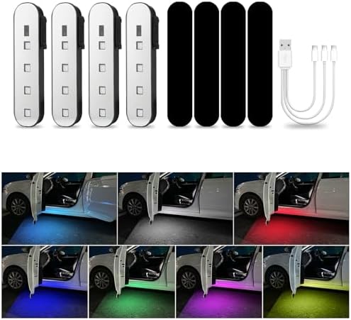Amazon.com: PIFOOG 4Pcs Car Door Projector Lights Custom LED RGB USB ...