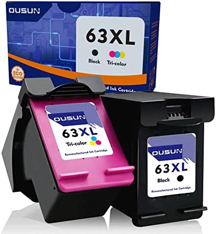 Amazon.com: 63XL Black/Tri-Color Ink (2-Pack) Replacement for HP Ink 63 ...