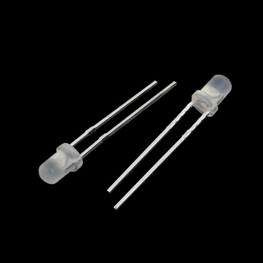 sourcingmap DC 3.0-3.2V 20mA Super Bright LEDs 3mm White Lamp Emitting ...